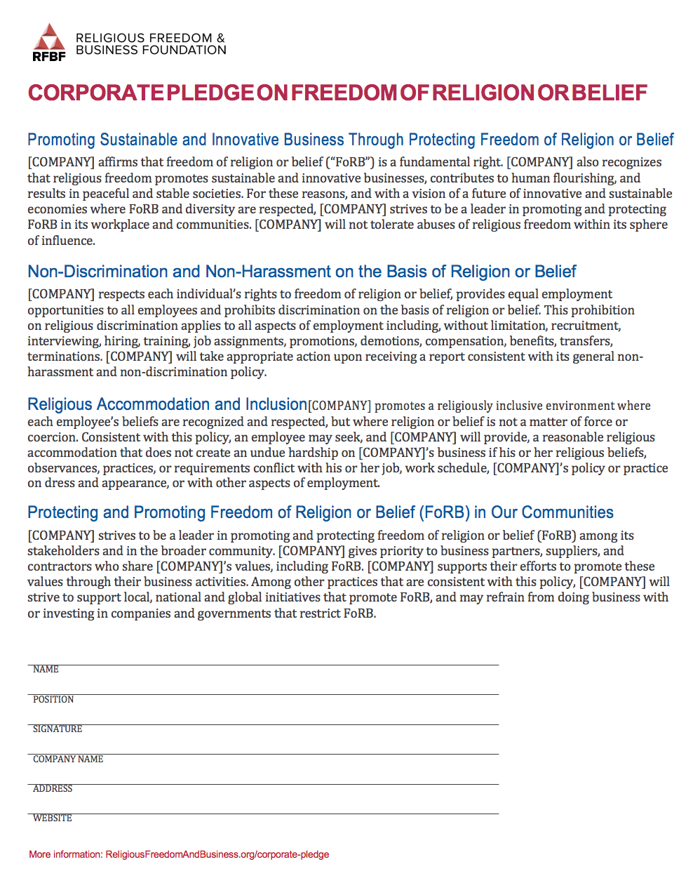 Corporate Pledge Download Icon | RFBF