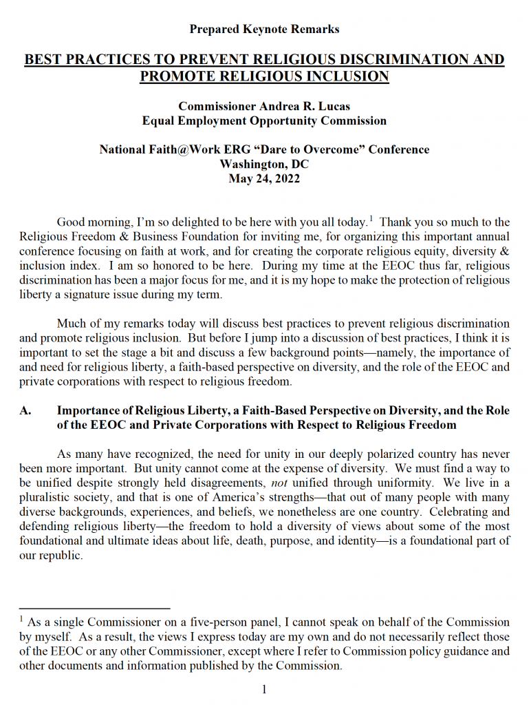 EEOC Commissioner Andrea Lucas | RFBF